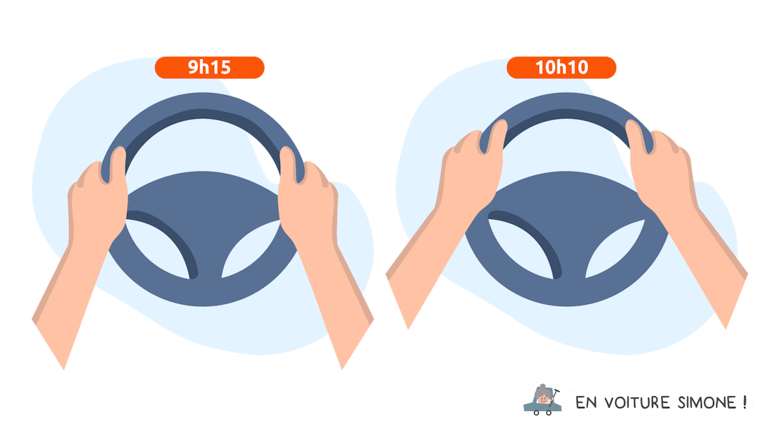 Position des mains sur le volant